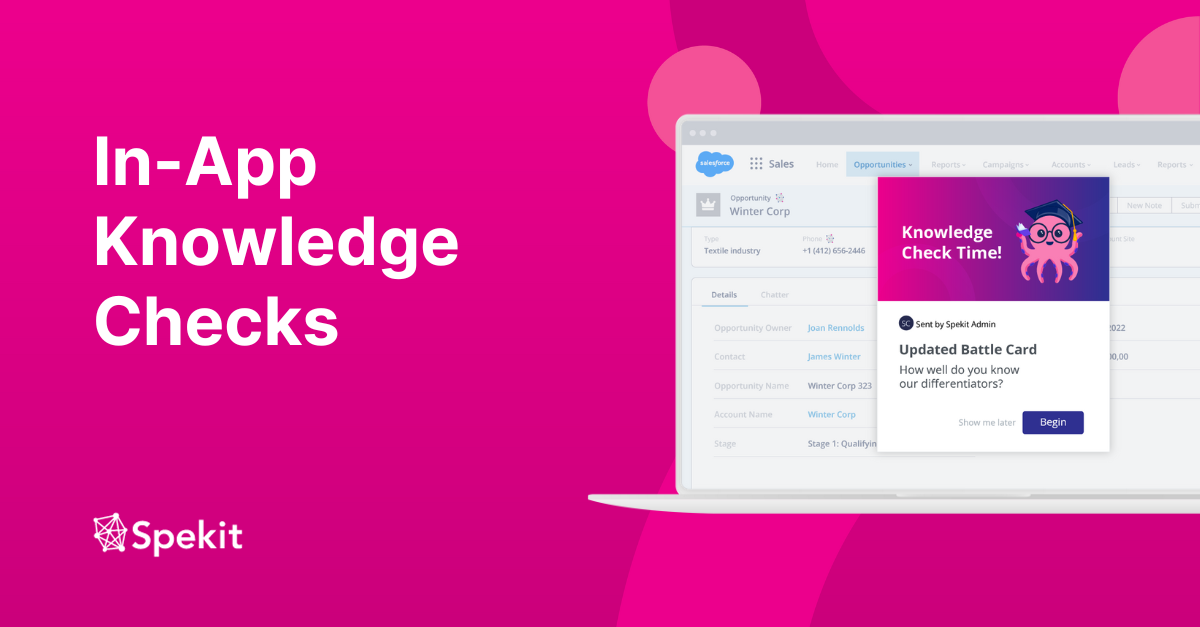 In-App Knowledge Checks and Quizzes - Spekit