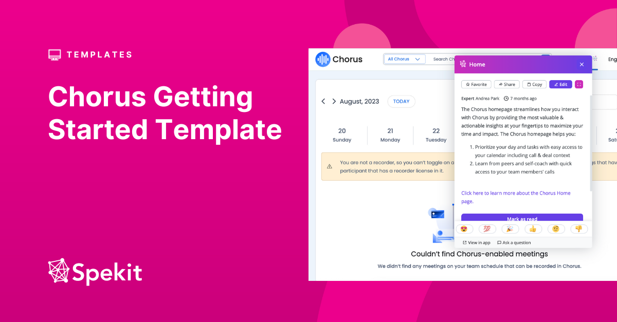 Chorus Getting Started Content Template