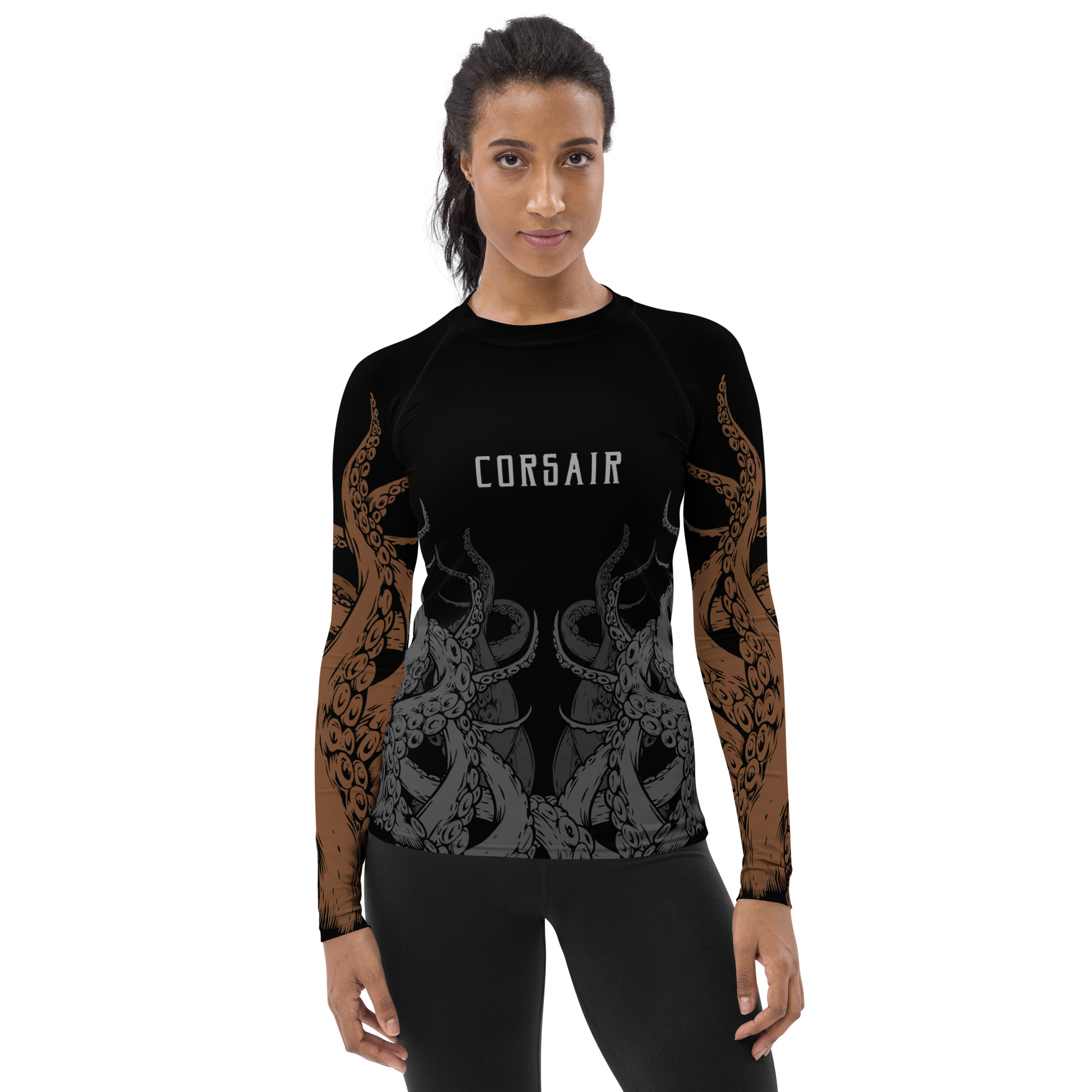 Women's Ranked Kraken Rash Guard - Brown Belt — Corsair BJJ — Martial ...
