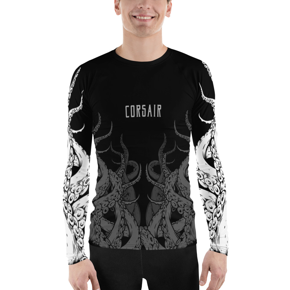Men's Ranked Kraken Rash Guard - White Belt — Corsair BJJ — Martial ...