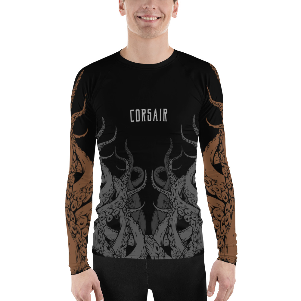 Men's Ranked Kraken Rash Guard - Brown Belt — Corsair BJJ — Martial ...