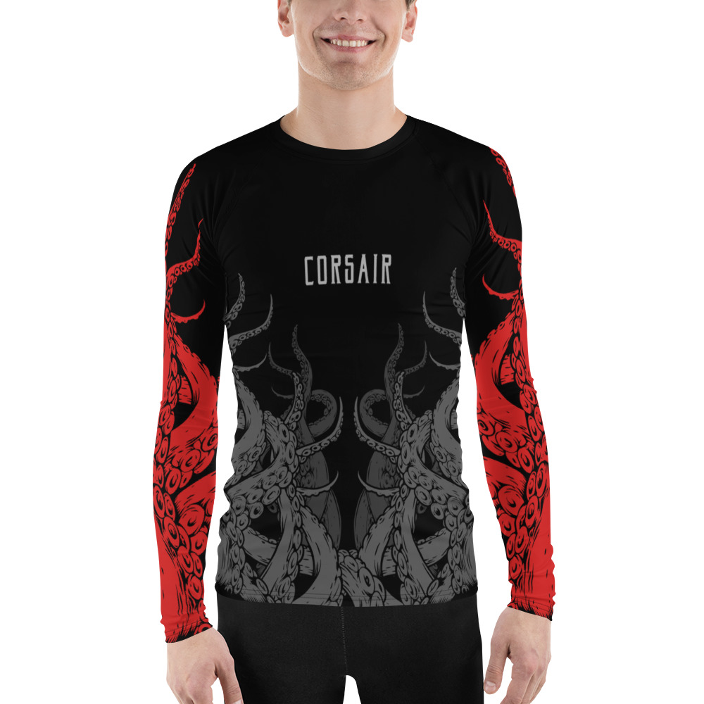 Men's Ranked Kraken Rash Guard - Black Belt — Corsair BJJ — Martial ...