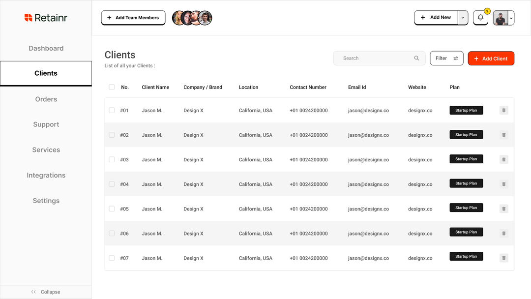 Retainr - All-in-One Agency Management Software