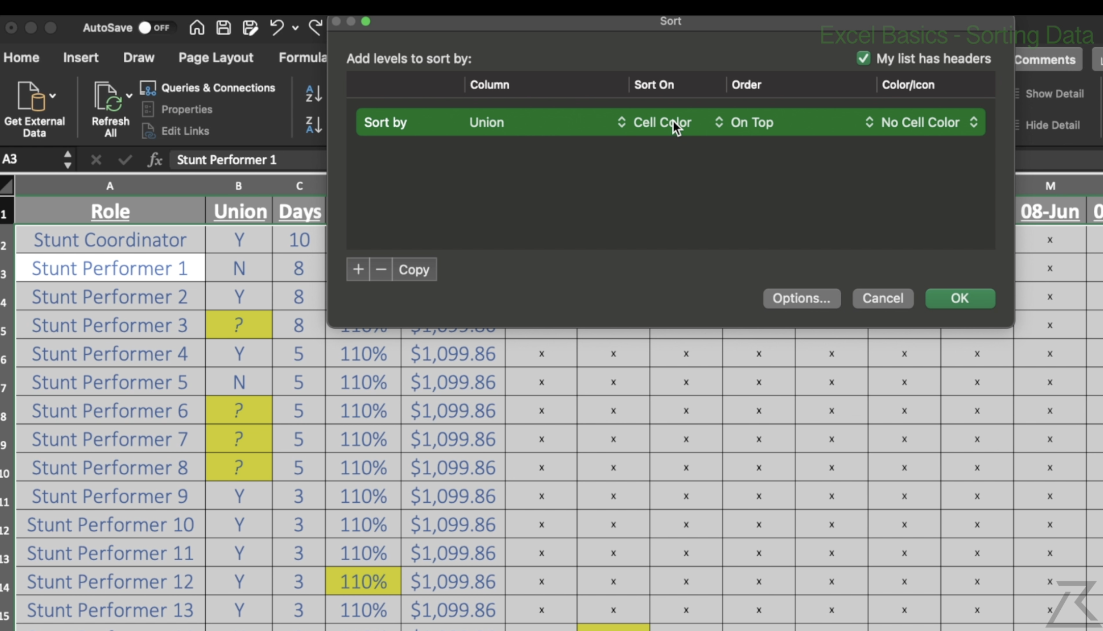 The Reaction Lab | Excel: Basics Pt4 - Sorting Data