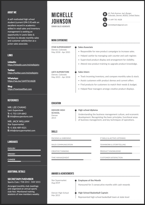 12 Actionable High School Resume Templates for Students
