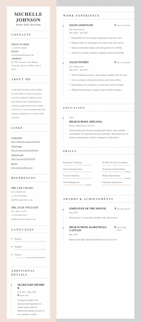12 Actionable High School Resume Templates for Students