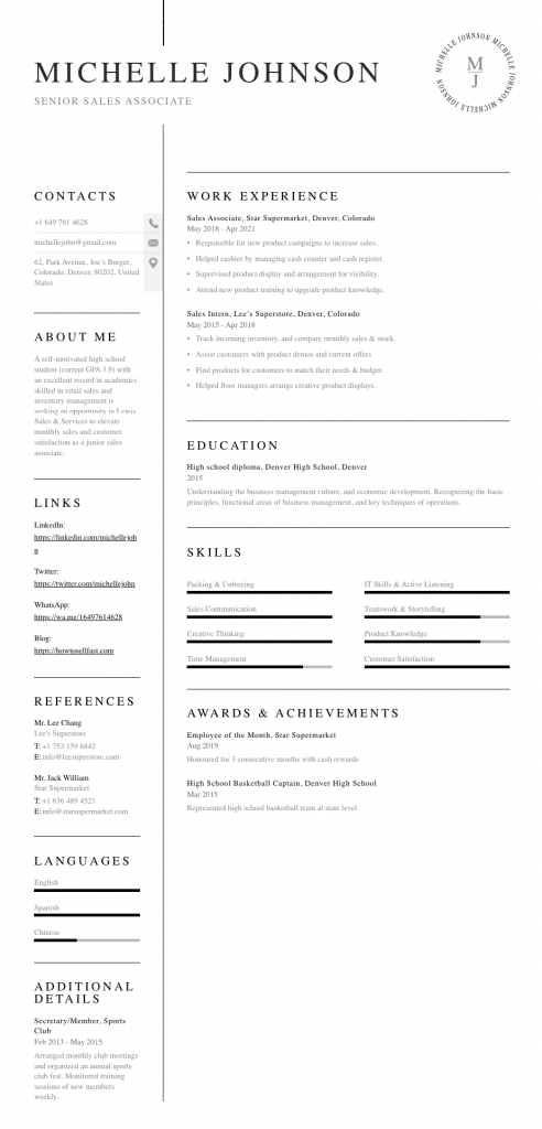 12 Actionable High School Resume Templates for Students