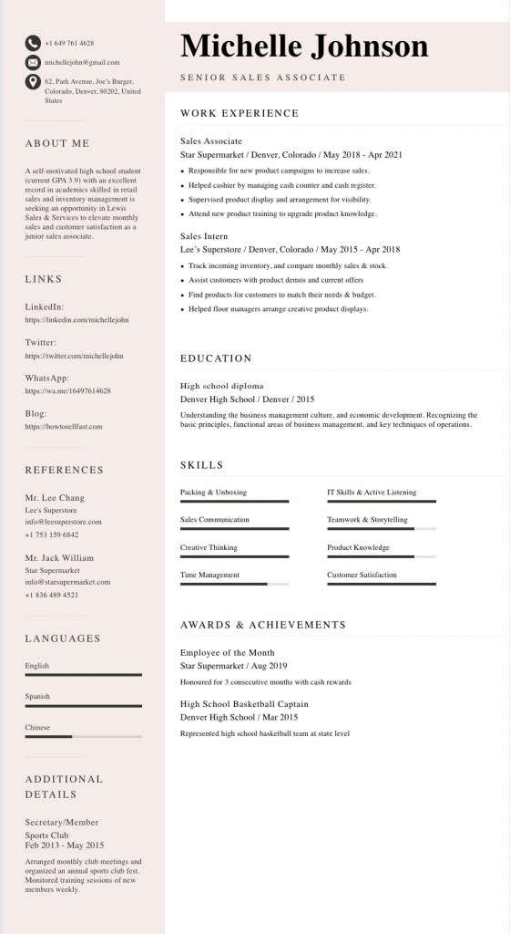 12 Actionable High School Resume Templates for Students
