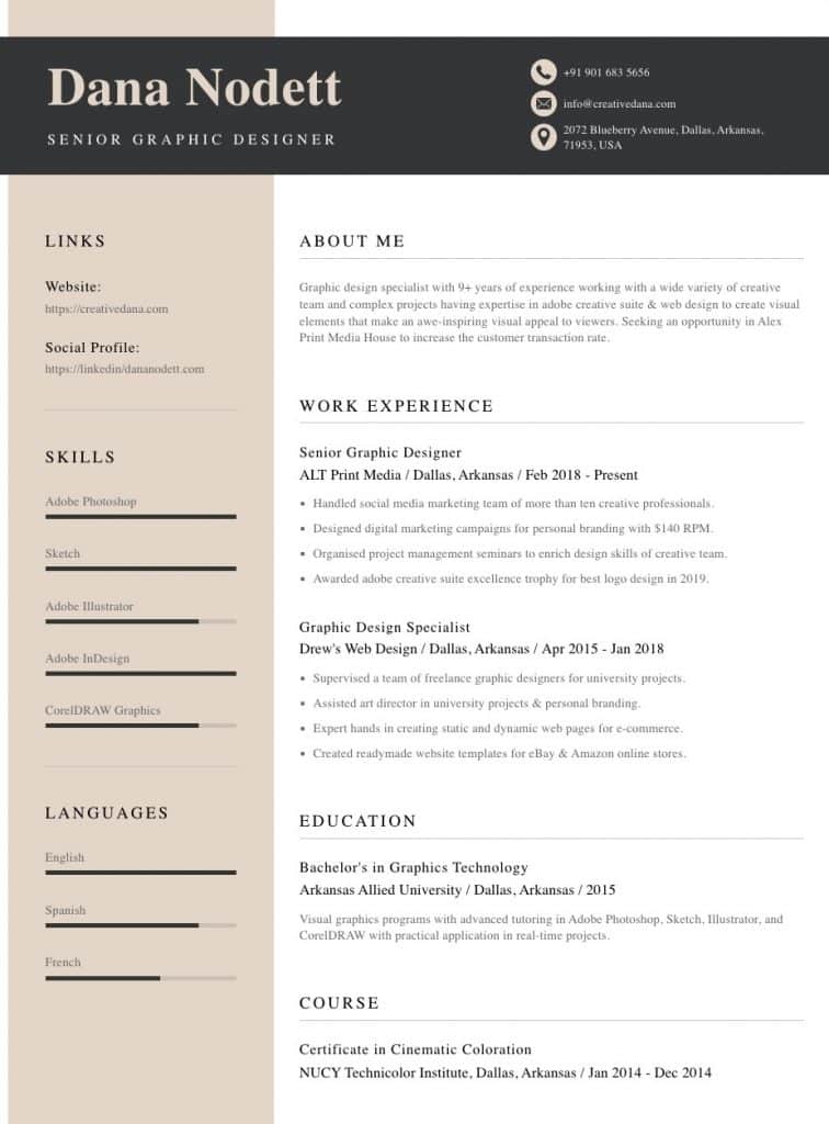 Genius Graphics Designer Resume: Examples + Template