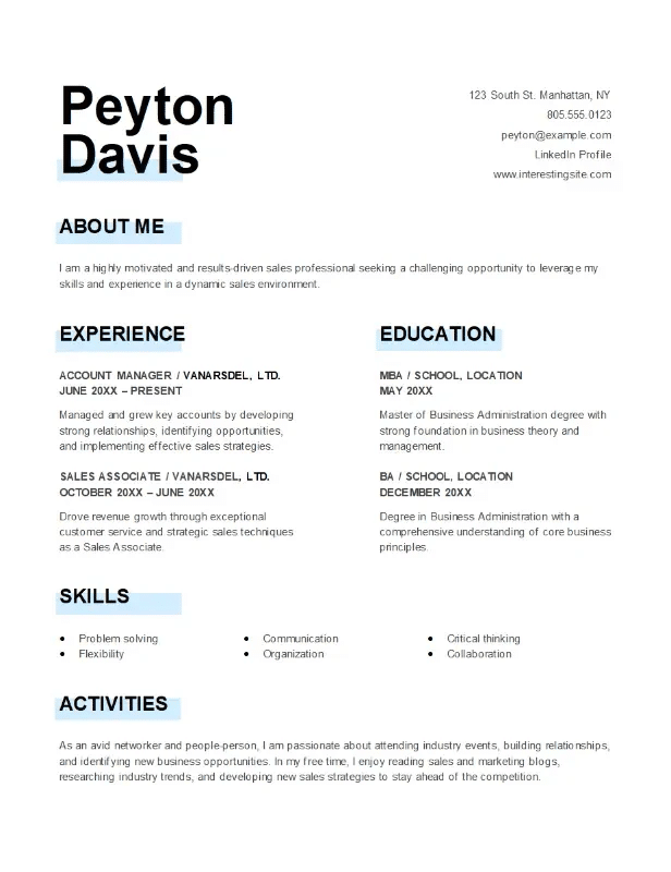 59 Competitive & Free Resume Templates for Microsoft Word