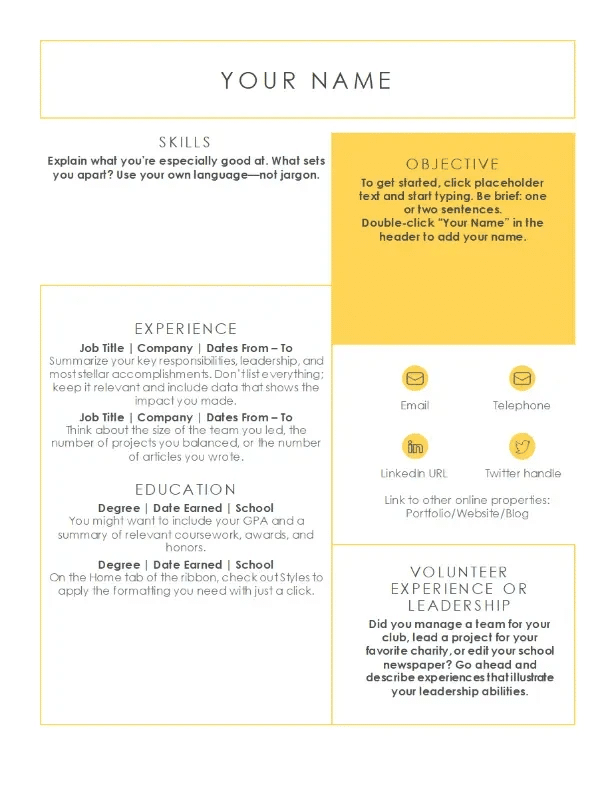 59 Competitive & Free Resume Templates for Microsoft Word