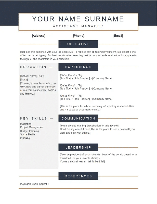59 Competitive & Free Resume Templates for Microsoft Word