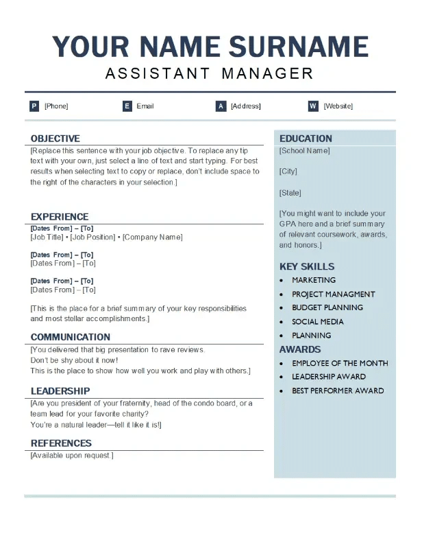 59 Competitive & Free Resume Templates for Microsoft Word