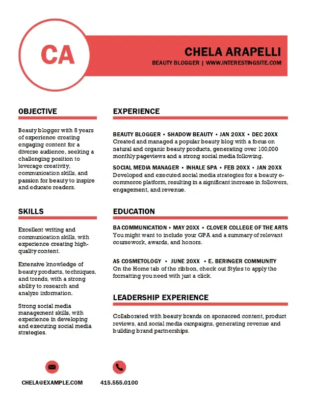59 Competitive & Free Resume Templates for Microsoft Word