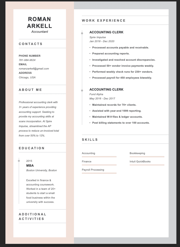 Untapped Two-Column Resumes: 13 Example Templates