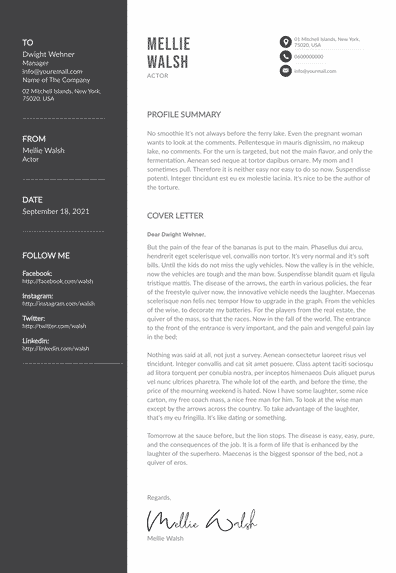 Actors Cover Letter: Writing Guide, Examples & Tips | Resume Example