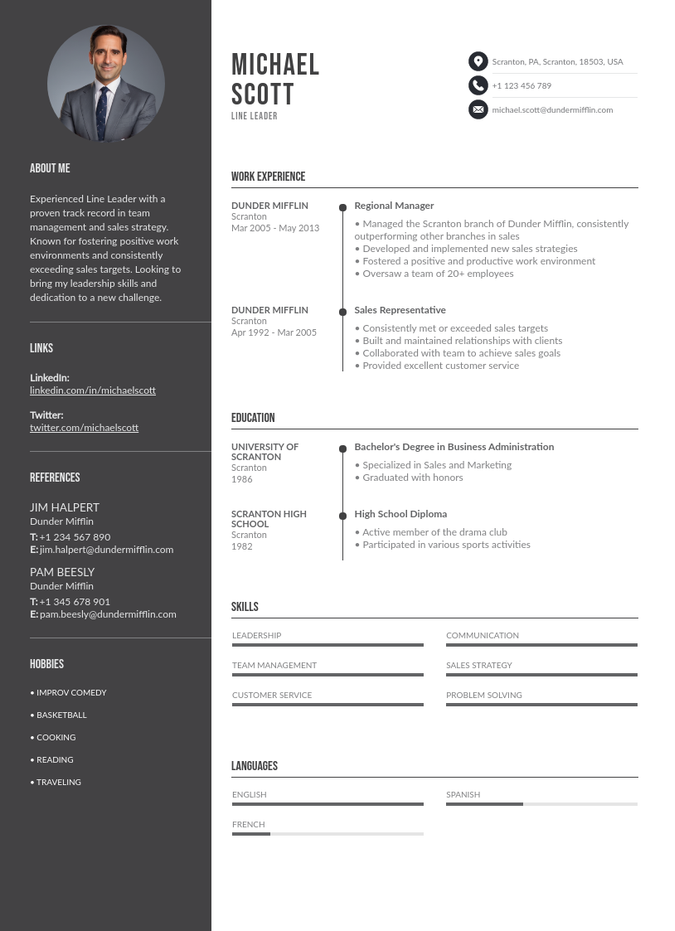 Creating an Effective CV Template for Line Leader Positions