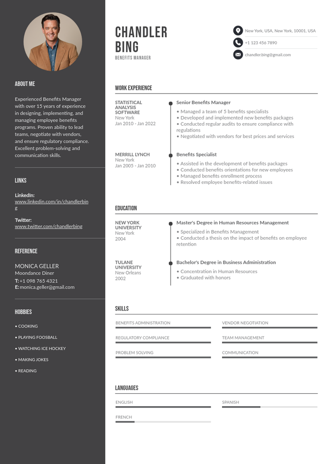 Creating the Perfect CV Template for a Benefits Manager Role