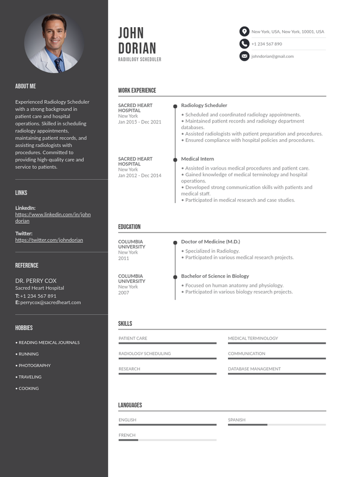 Radiology Scheduler Resume: Free Best Sample & Tips Guide for 2024