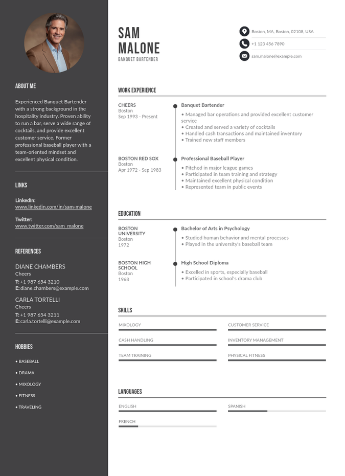 Creating the Perfect CV: A Guide for Banquet Bartenders