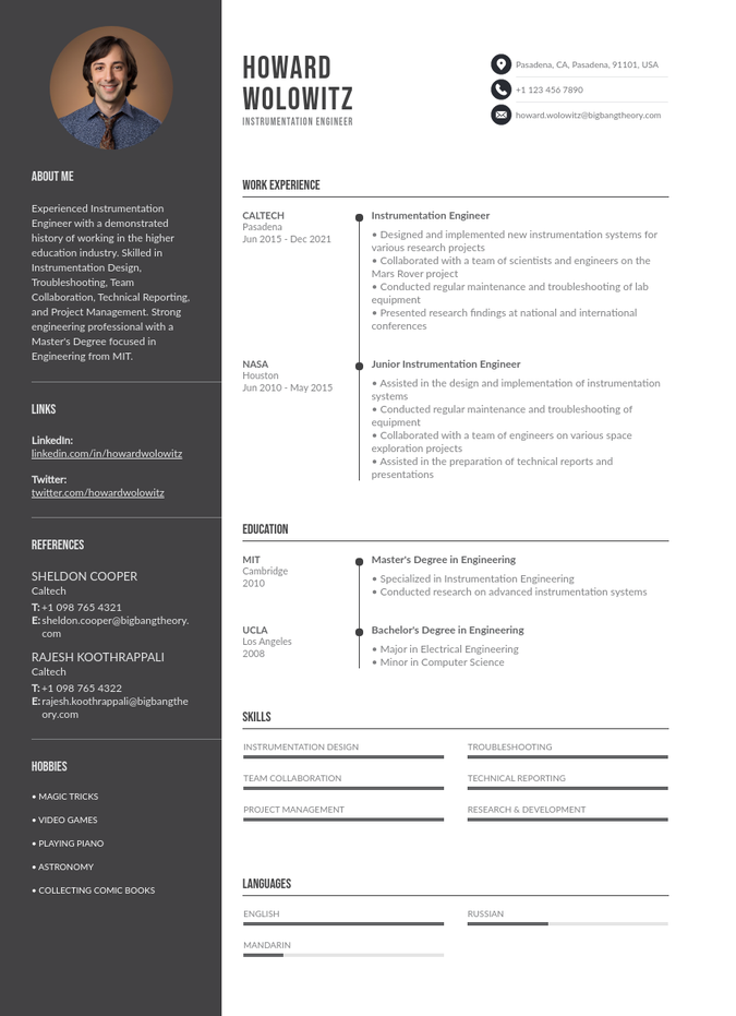 Creating a Professional CV for Instrument Engineers: A Comprehensive Guide