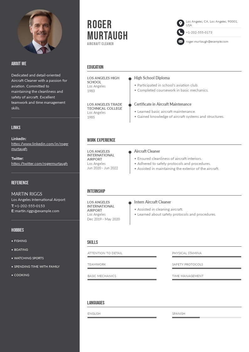 Crafting Your Entry-Level Aircraft Cleaner CV: A Simple Guide and Template