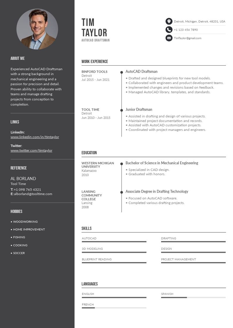 AutoCAD Draftsman Resume Examples: Free Best Guide & Tips for 2024