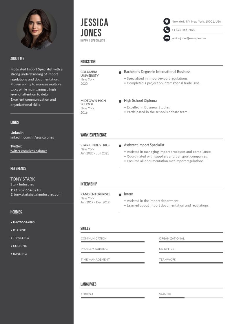 Guide to Writing a Compelling Entry-Level Import Specialist CV ...