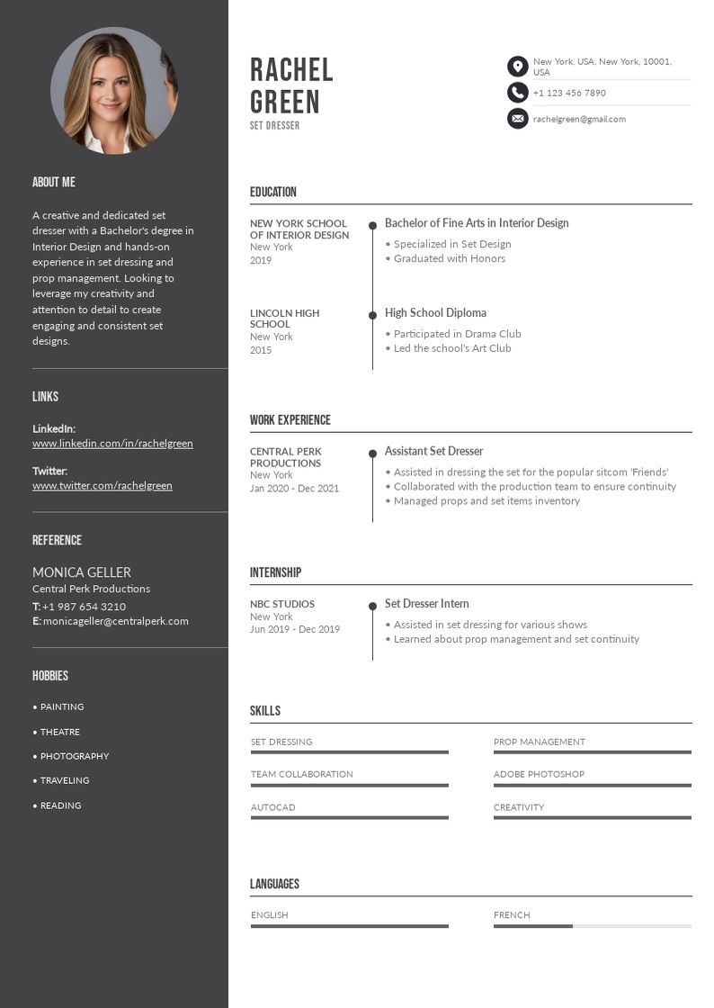 Creating a Winning CV for Entry-Level Set Dresser: A Guide with Template