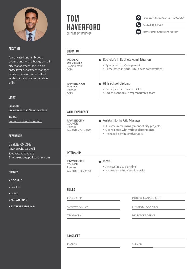 Creating a Winning CV for an Entry-Level Department Manager Position: A ...