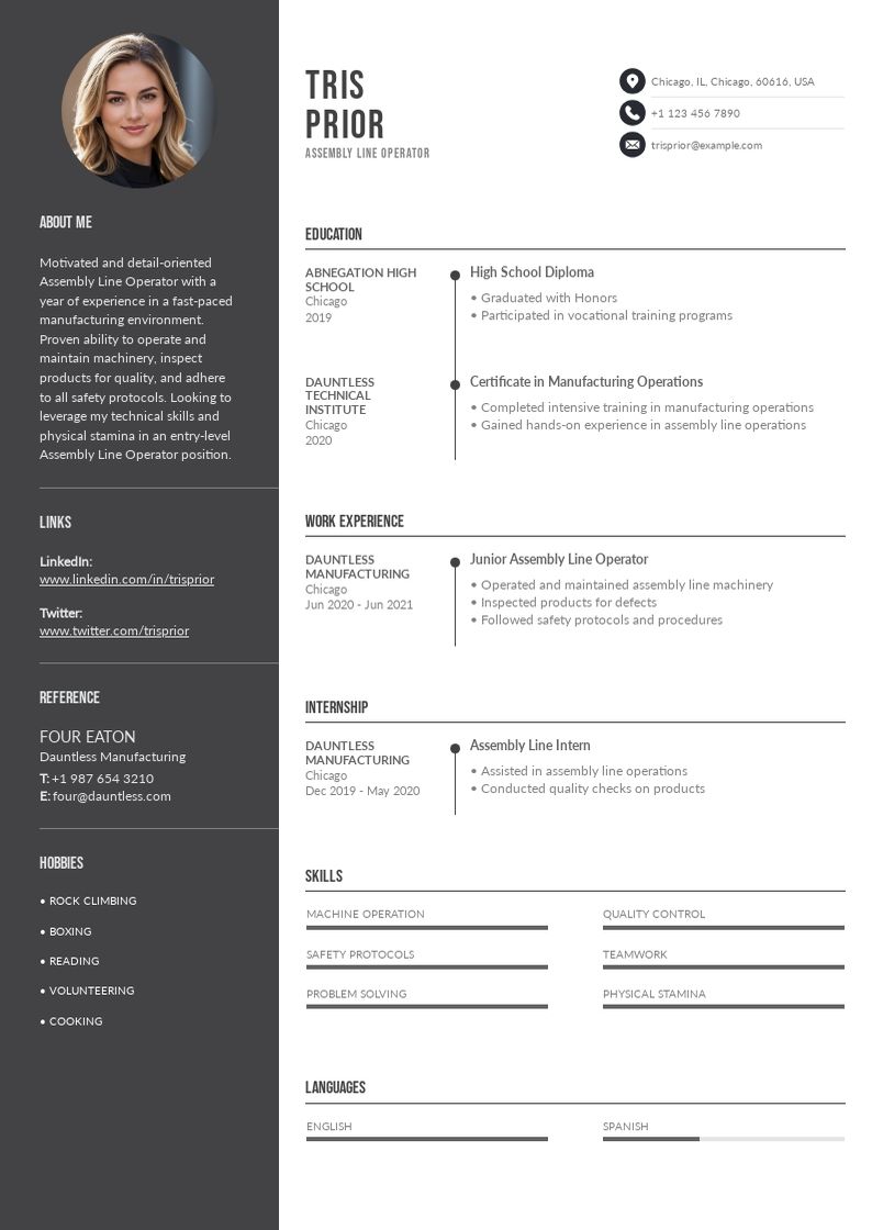 Creating Your First CV: A Guide for Aspiring Assembly Line Operators