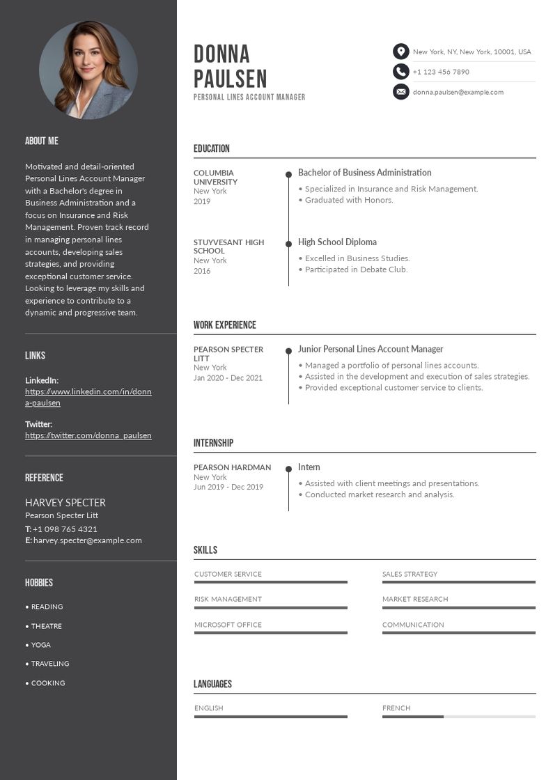 Creating an Effective CV for Entry-Level Personal Lines Account Manager ...
