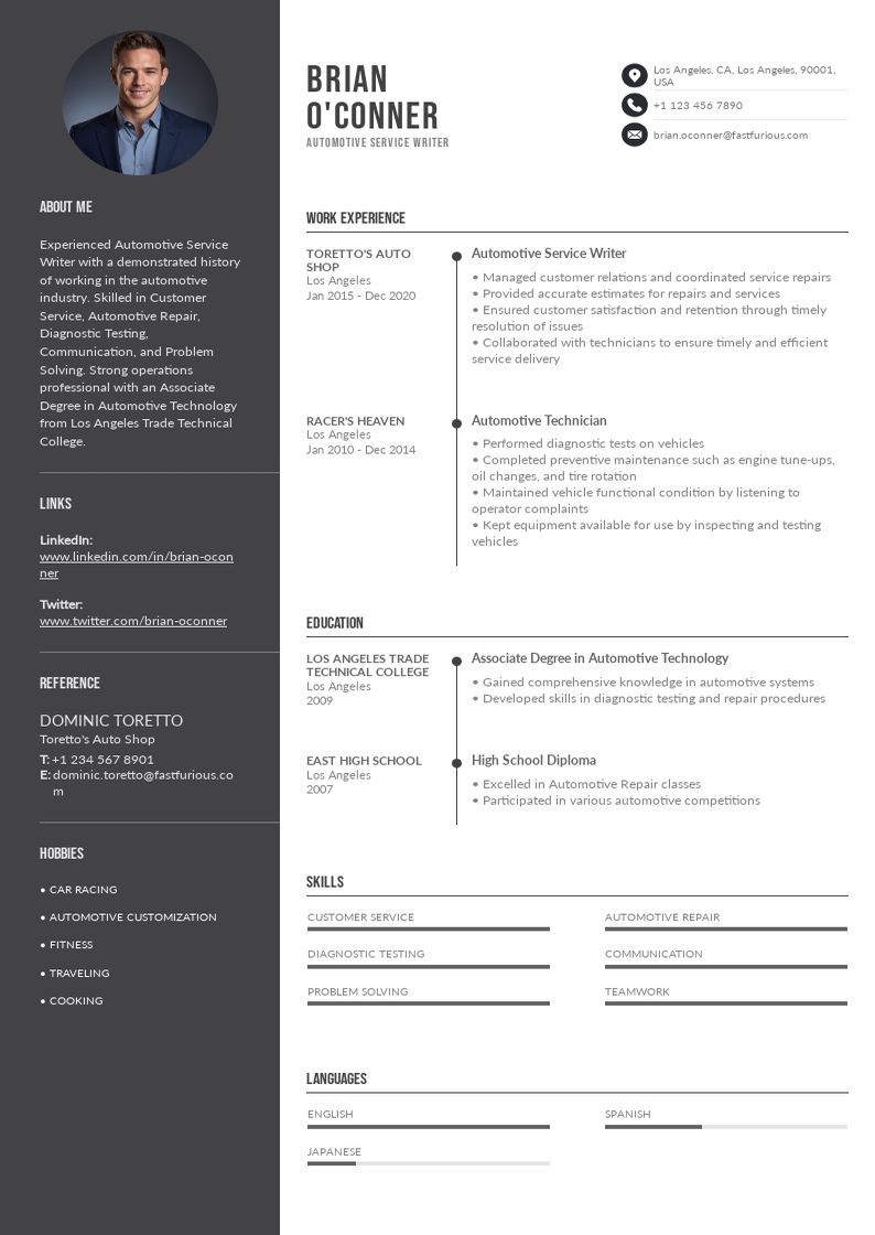 Creating a Winning CV: A Comprehensive Guide for Automotive Service Writers