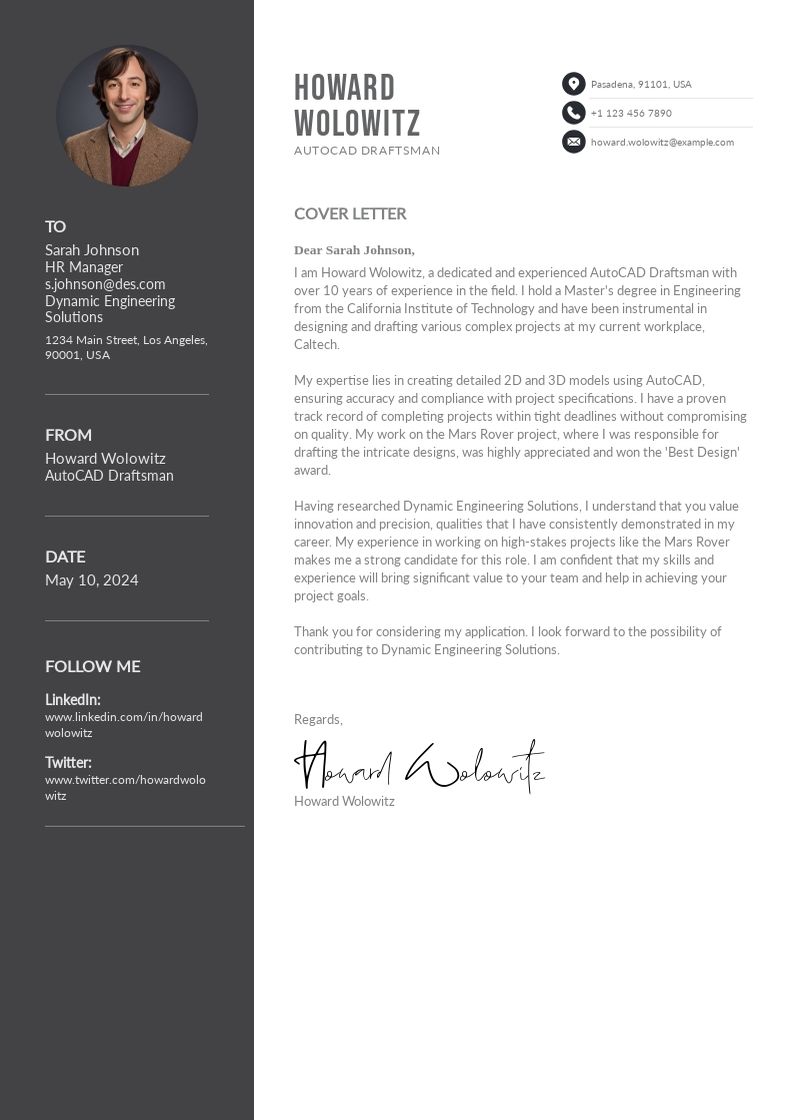 AutoCAD Draftsman Cover Letter Templates & Guide: Land Your Dream Job!