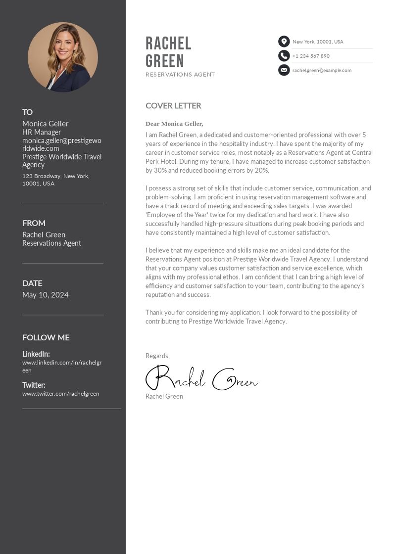Mastering Your Reservations Agent Cover Letter: Top Templates and ...