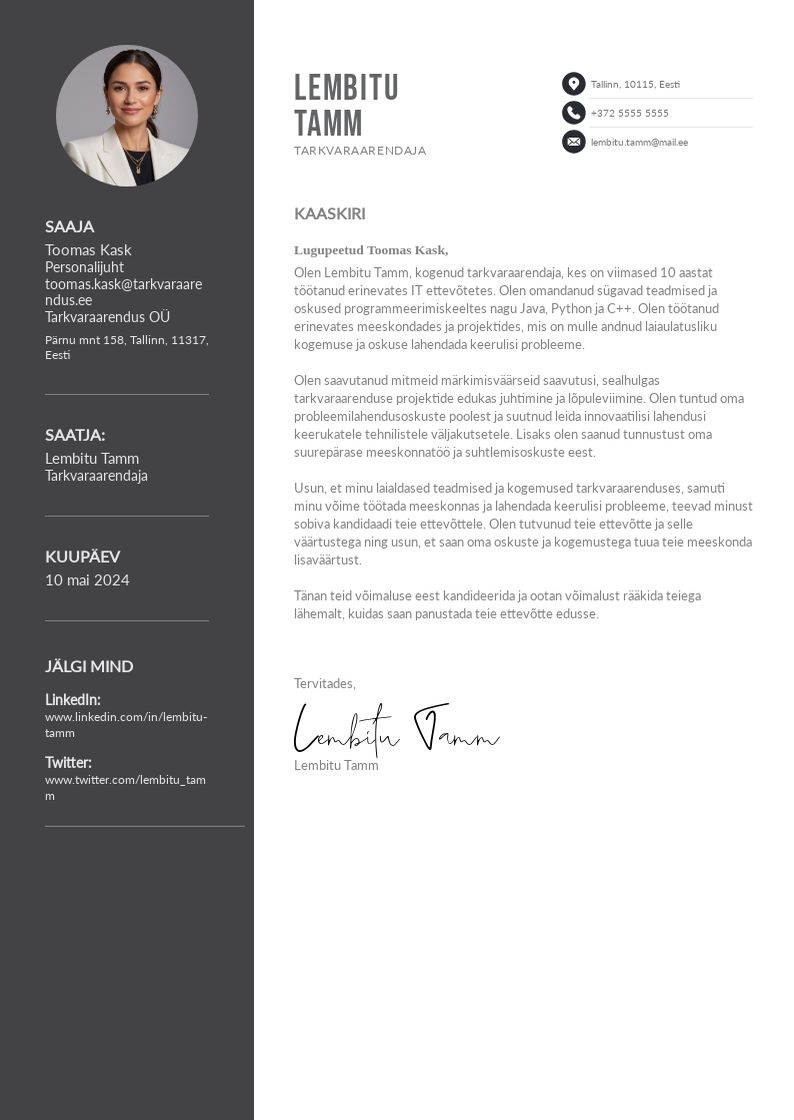 Estonian Cover Letter: Step-by-Step Guide & Template for Success