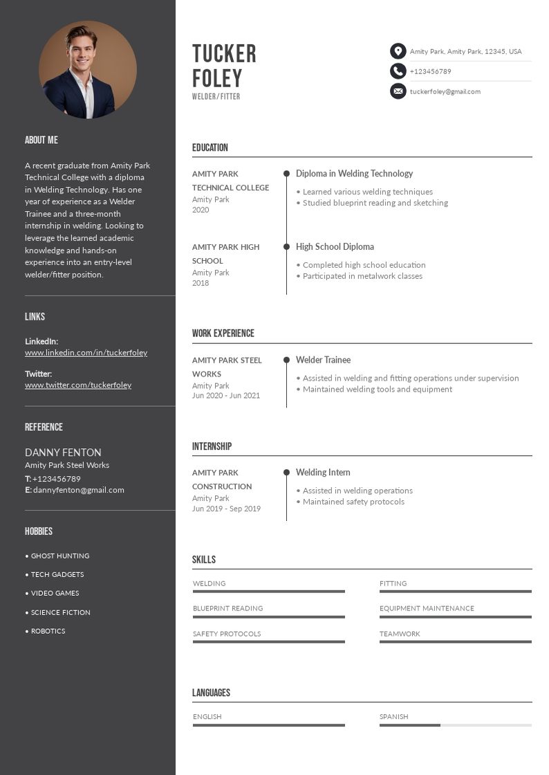 Entry-Level Welder/Fitter Resume Examples: Free High-Impact CV ...