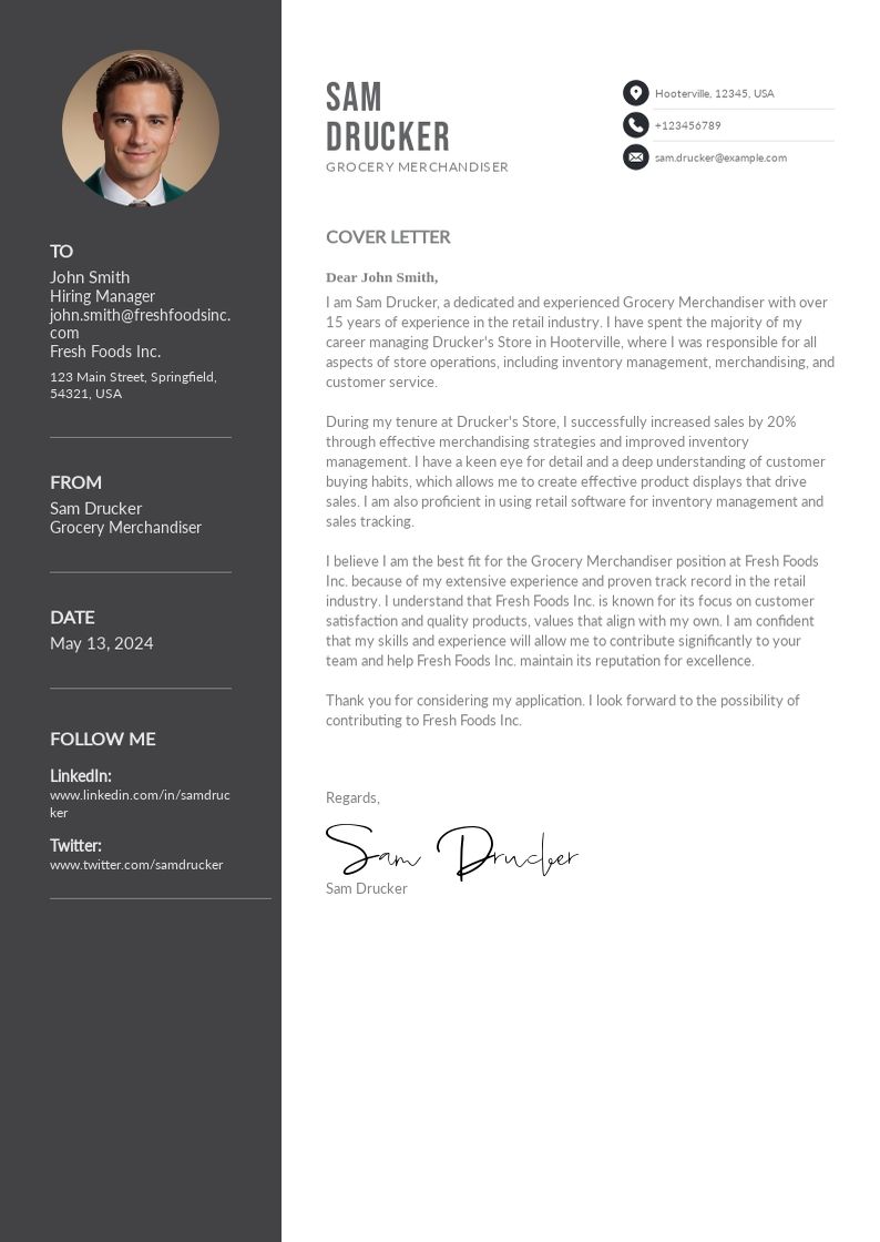 Grocery Merchandiser Cover Letter Templates & Comprehensive Guide