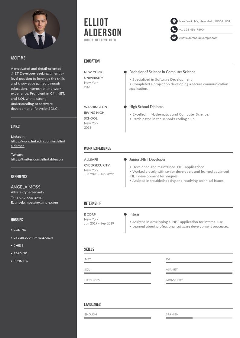 Templates & Examples: Crafting Entry-Level .NET Developer Resumes