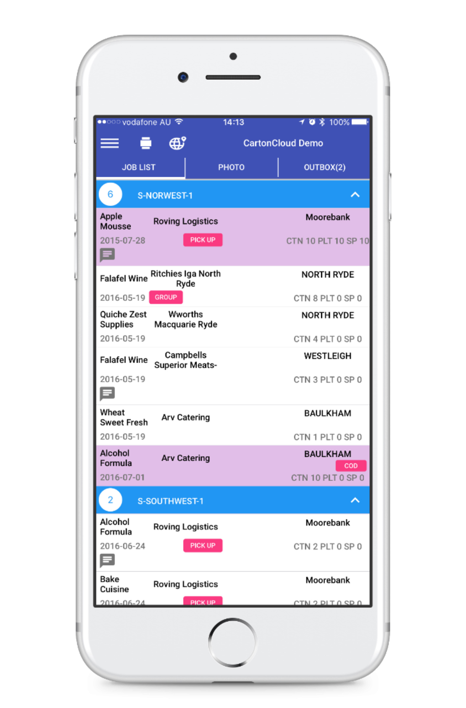 CartonCloud Mobile User Interface Changes