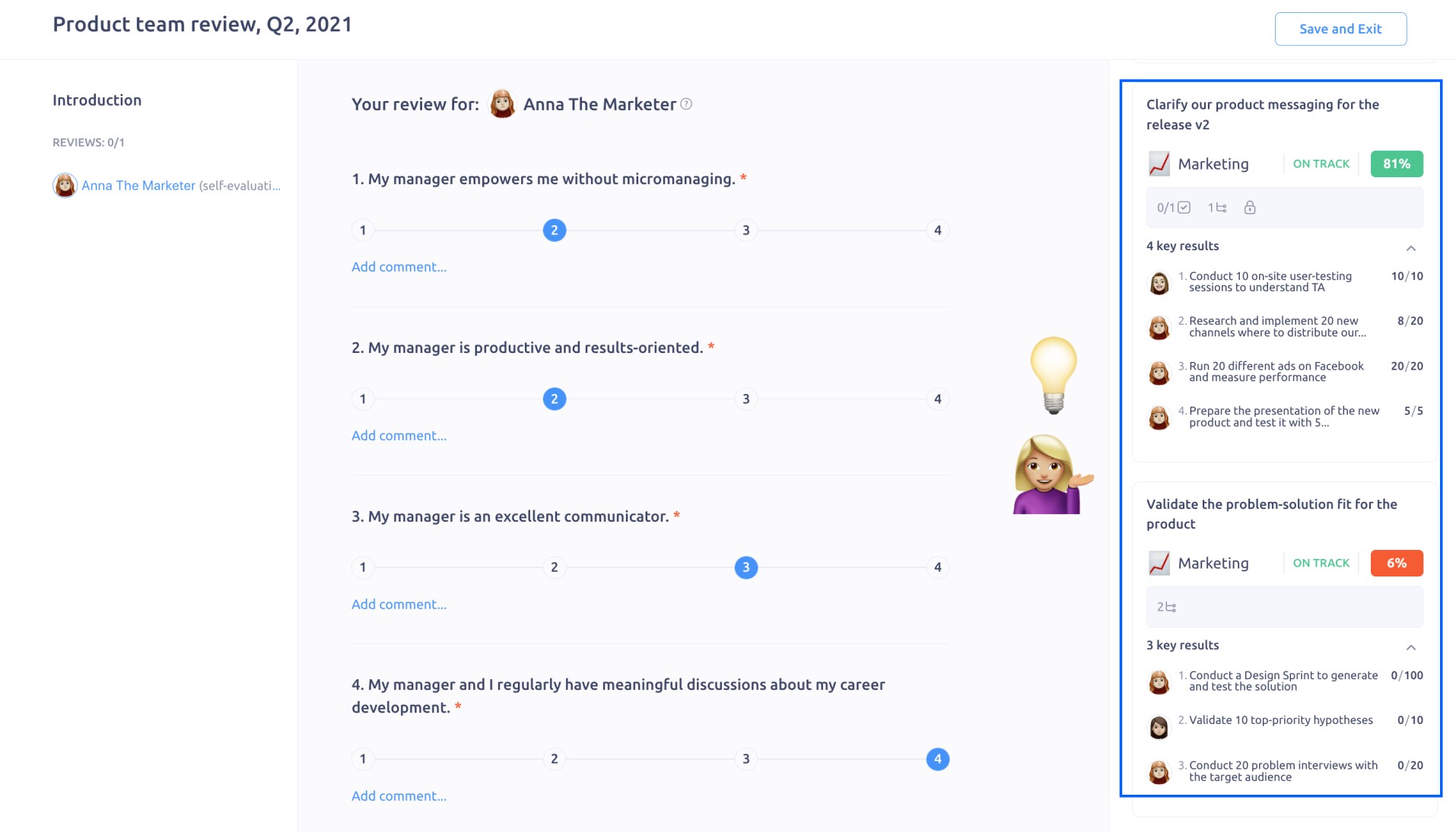 Leadership performance review template and process explained