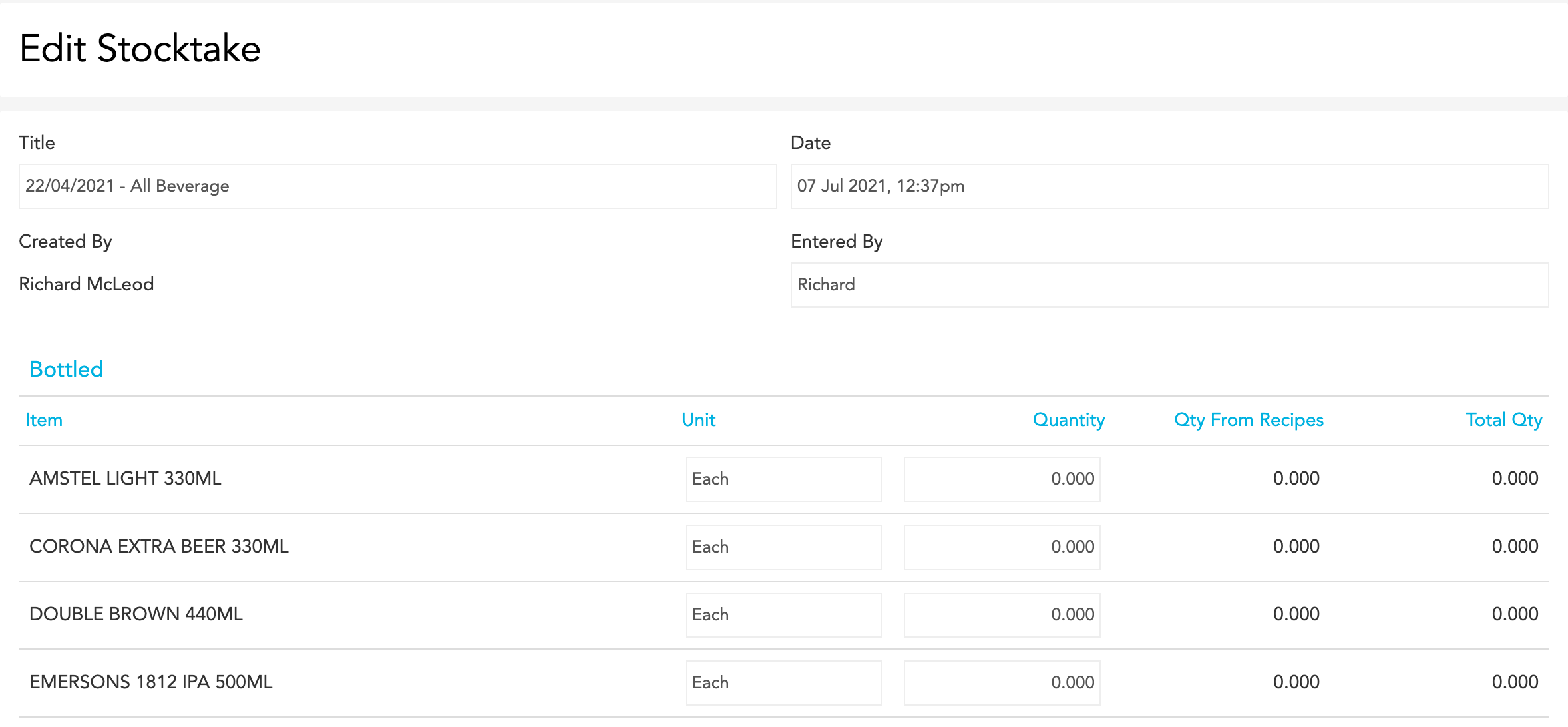 Stocktaking 101 For Bars, Restaurants And Cafes | Loaded Hub