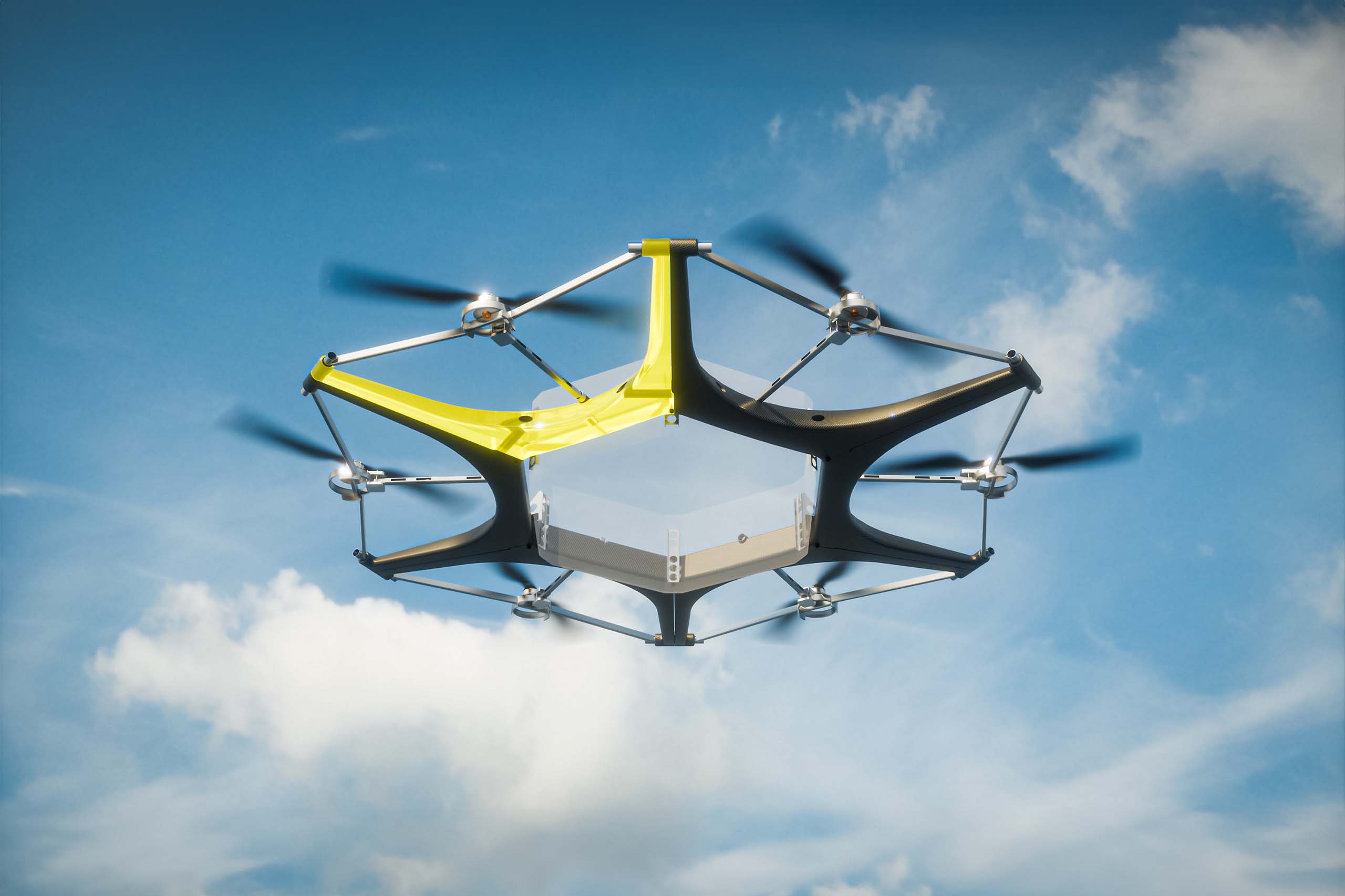 Hexacopter Lufttaxi-Tragwerk