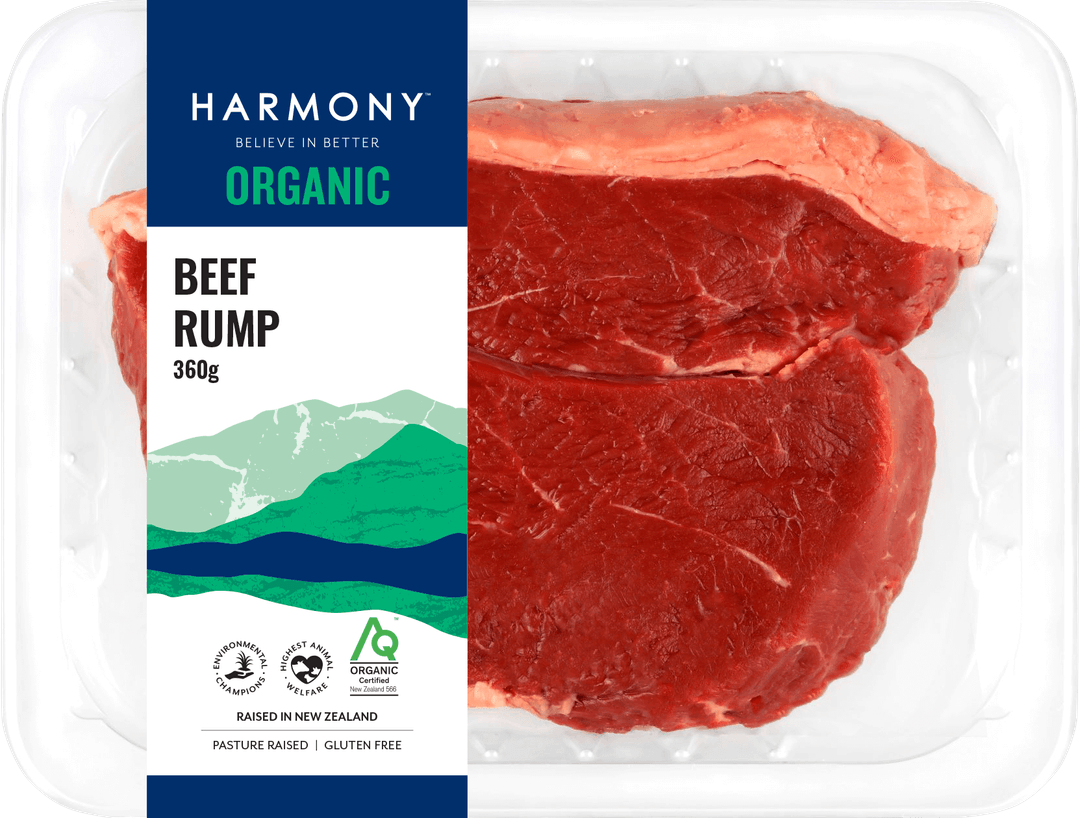 Harmony Organic Rump Steak Beef 360g