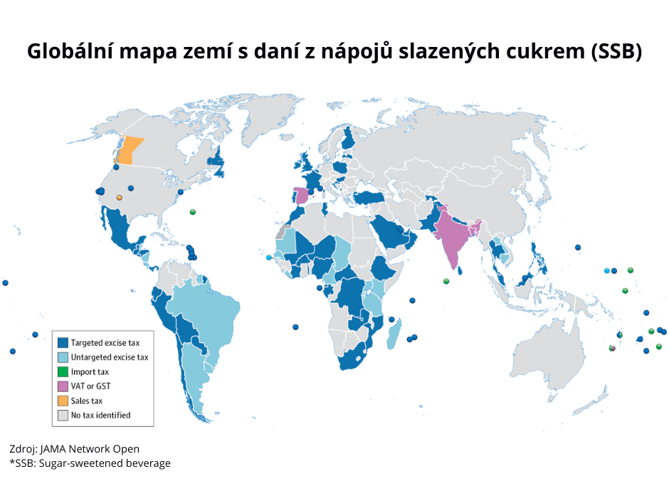 MAPA MĚSÍCE: Daň za slazené nápoje v globálním měřítku: kde a jak funguje?