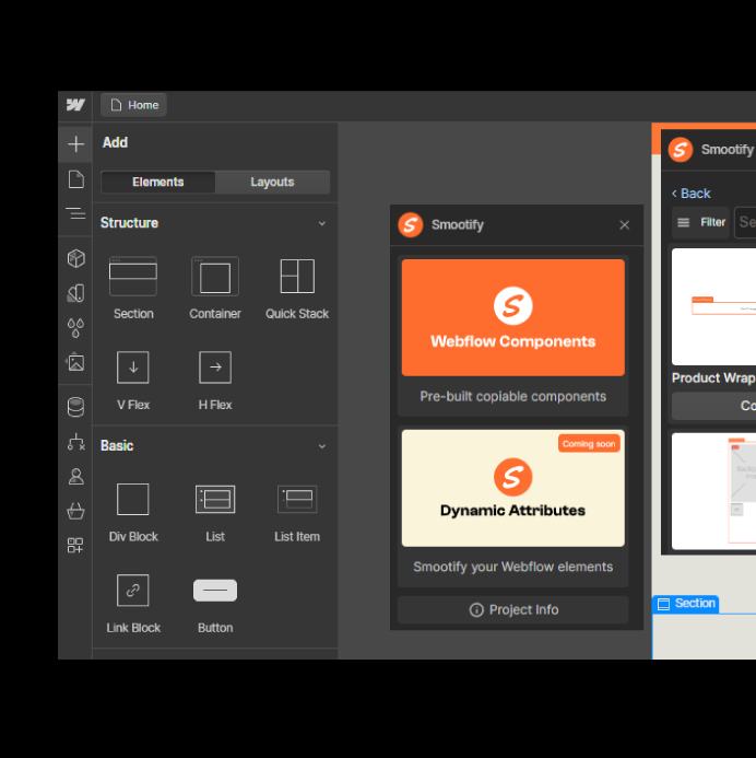 Webflow and Shopify, connected! | Smootify.io