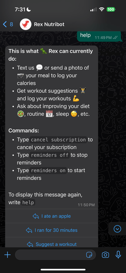 Rex.fit: Your AI nutrition and workout coach
