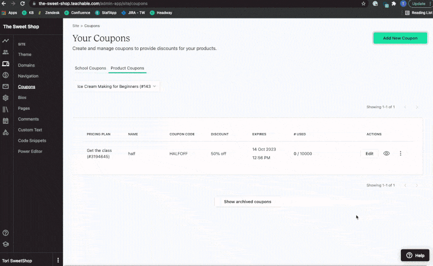 Product Update: An Update to School Coupons - Teachable Blog