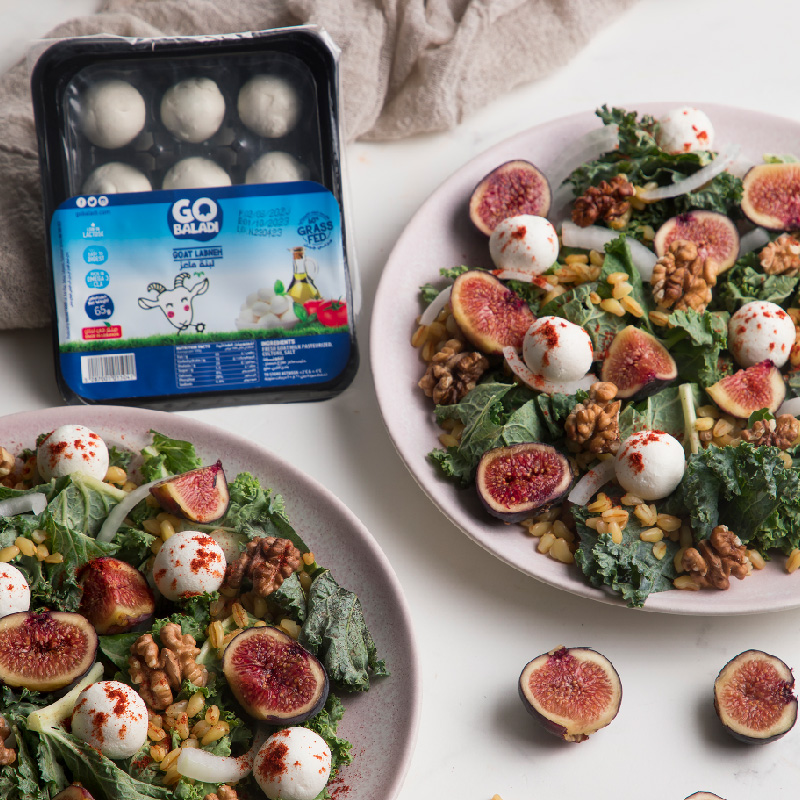 Go Baladi Grass Fed Goat Labneh Farro Bowl