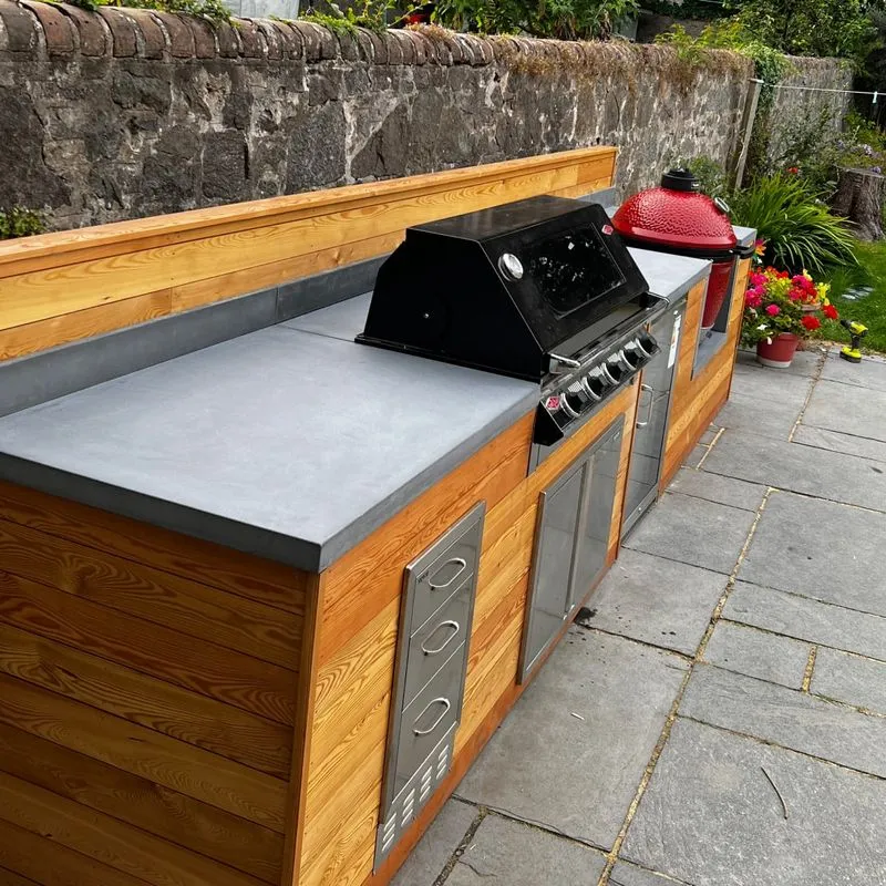Concrete garden worktops & concrete BBQ | Top rated polishing furniture